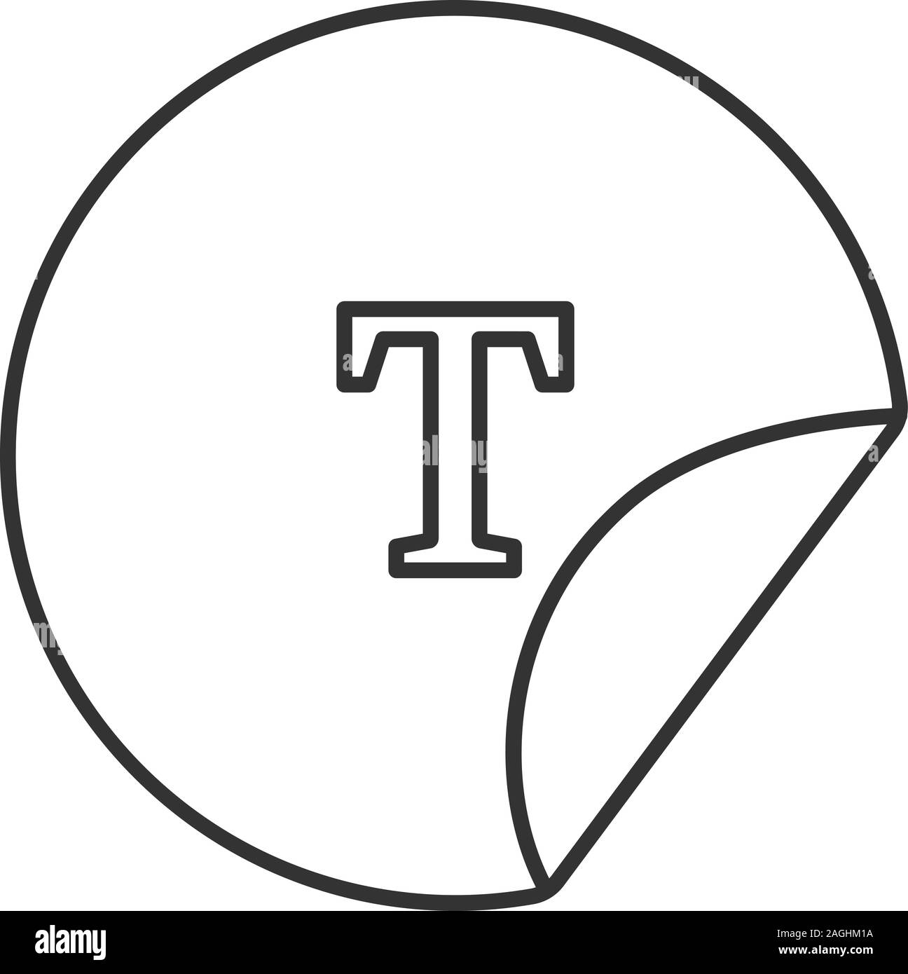 Round Sticker Linear Icon Thin Line Illustration Sticky Label Contour Symbol Vector Isolated