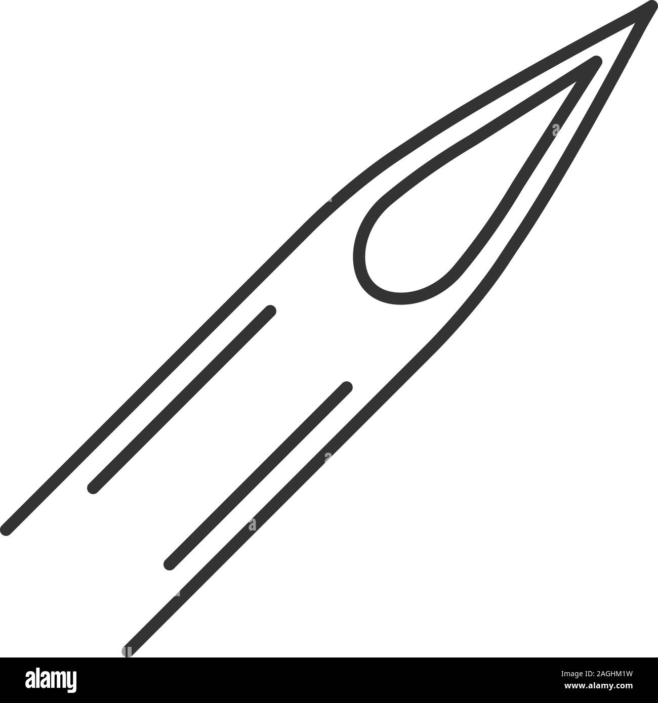 Tattoo needle tip linear icon. Thin line illustration. Contour symbol ...