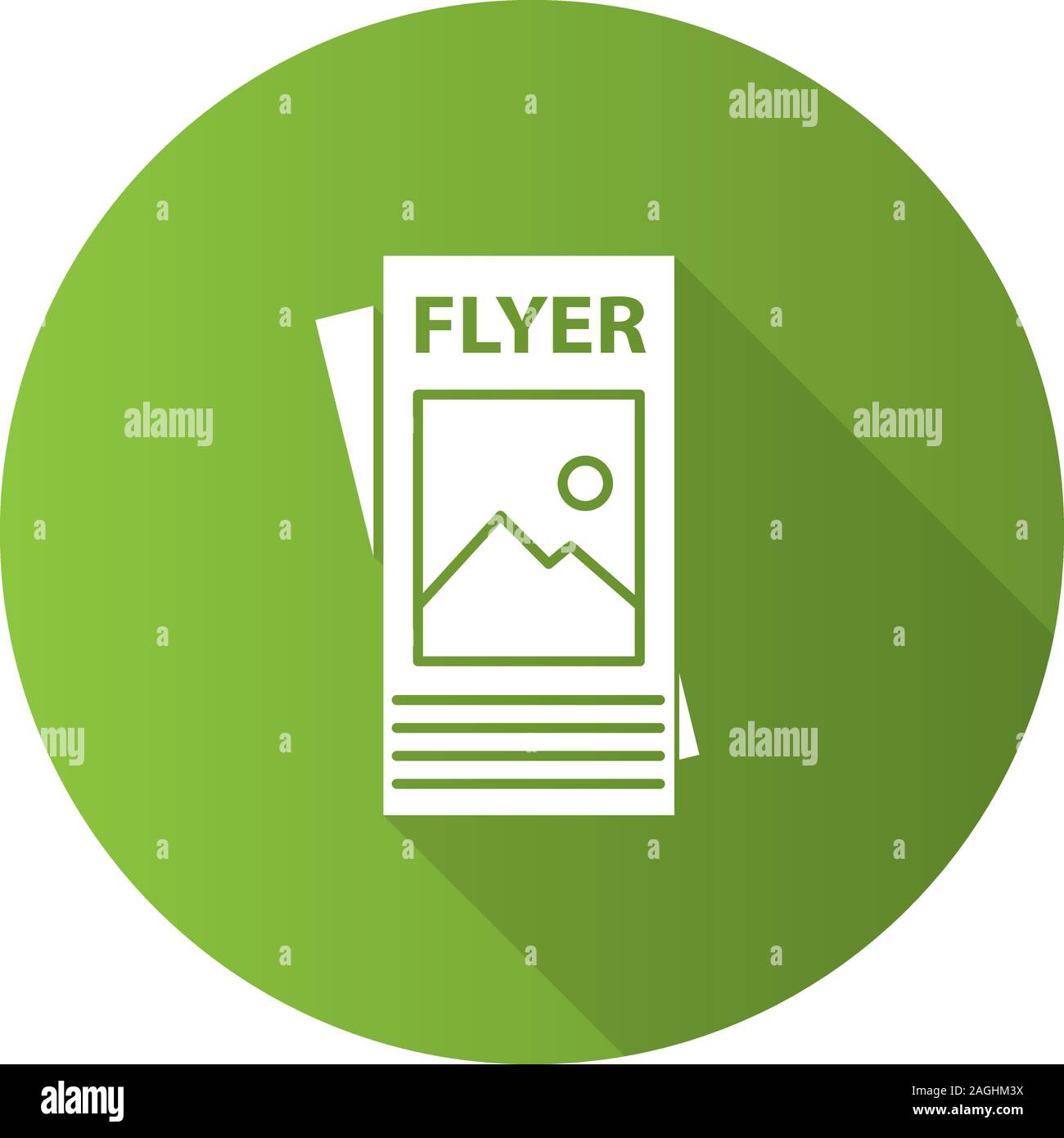 Flyer mockup flat design long shadow glyph icon. Leaflet template ...