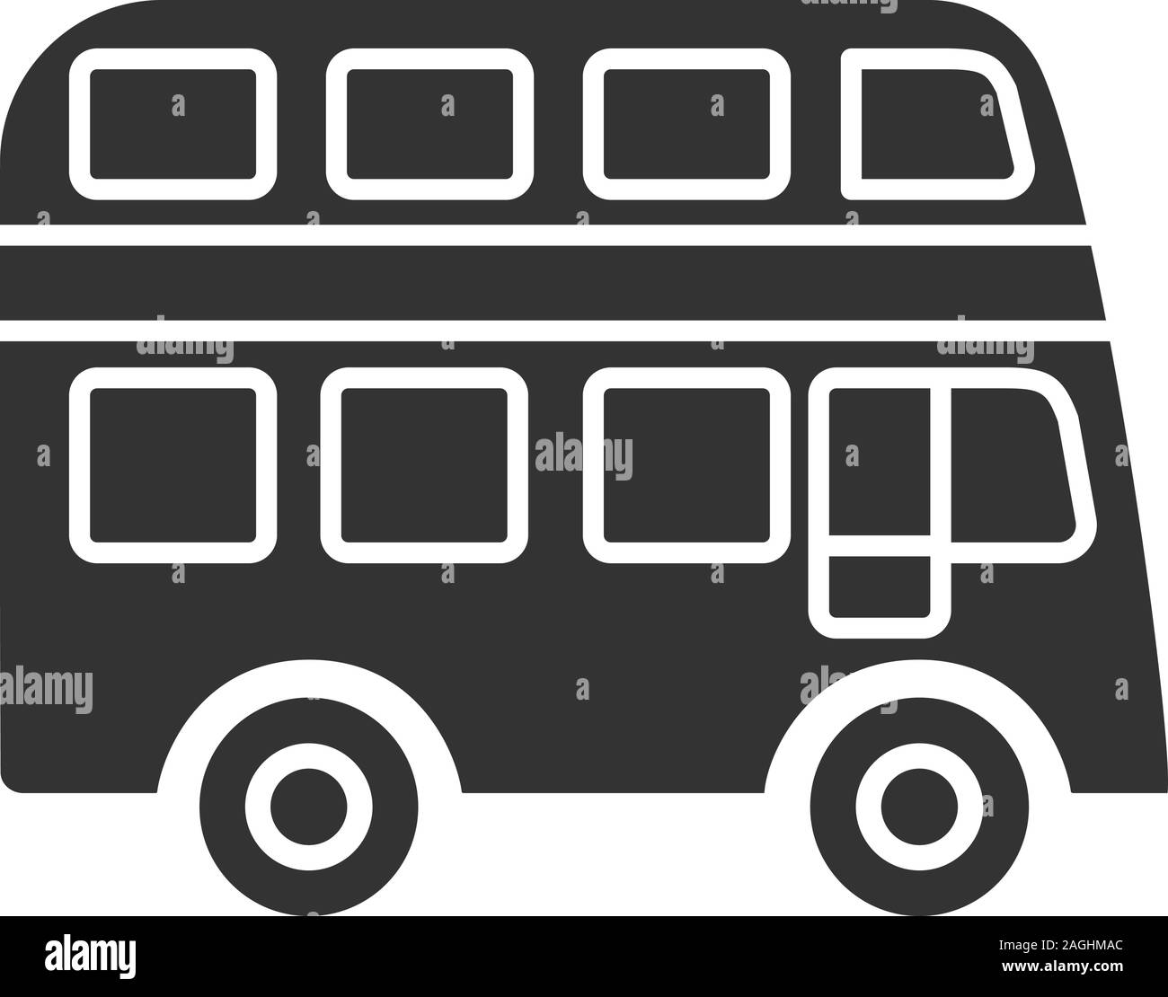 Two storey bus Black and White Stock Photos & Images - Alamy