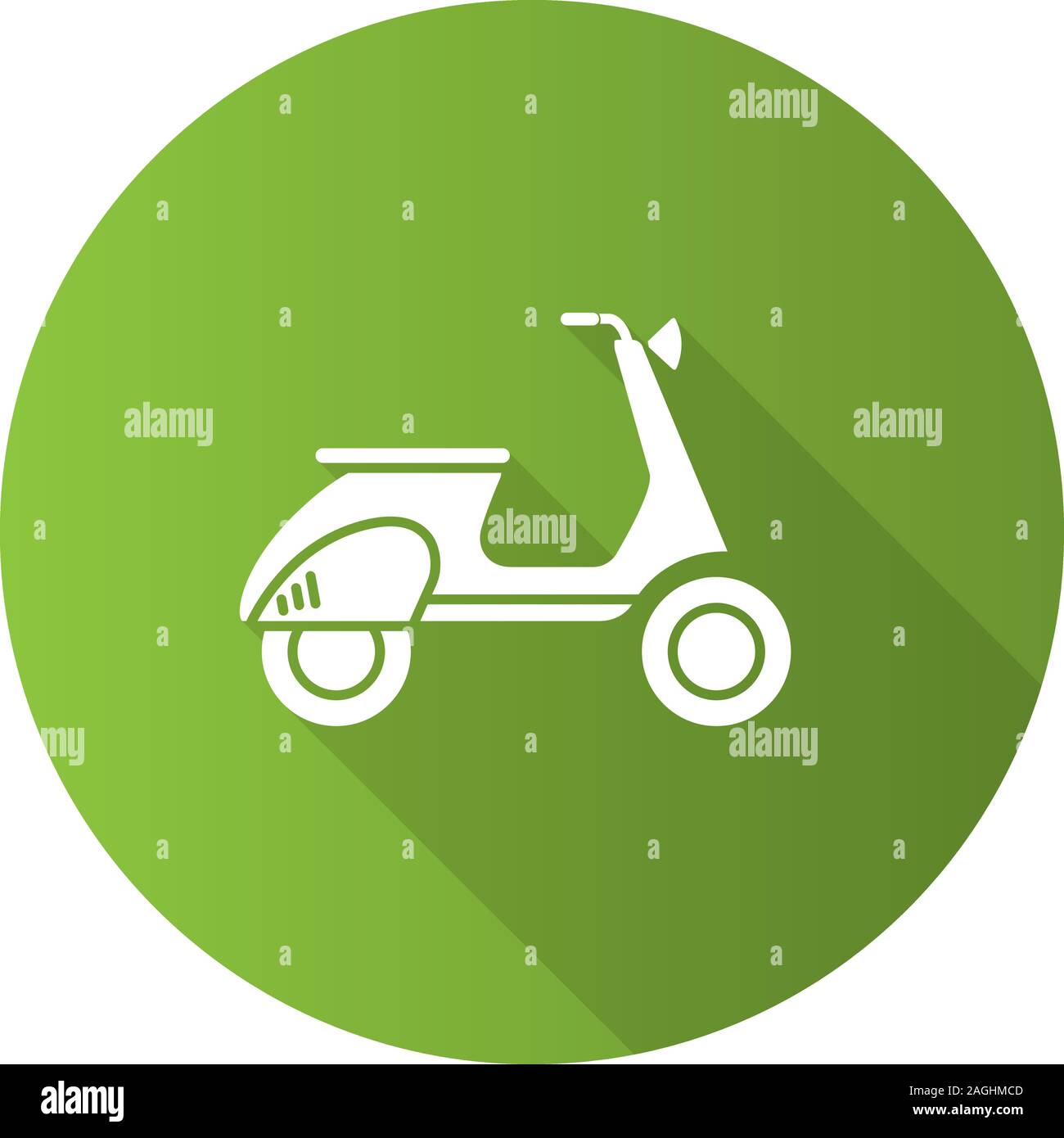 Scooter side view flat design long shadow glyph icon. Motorbike. Vector ...