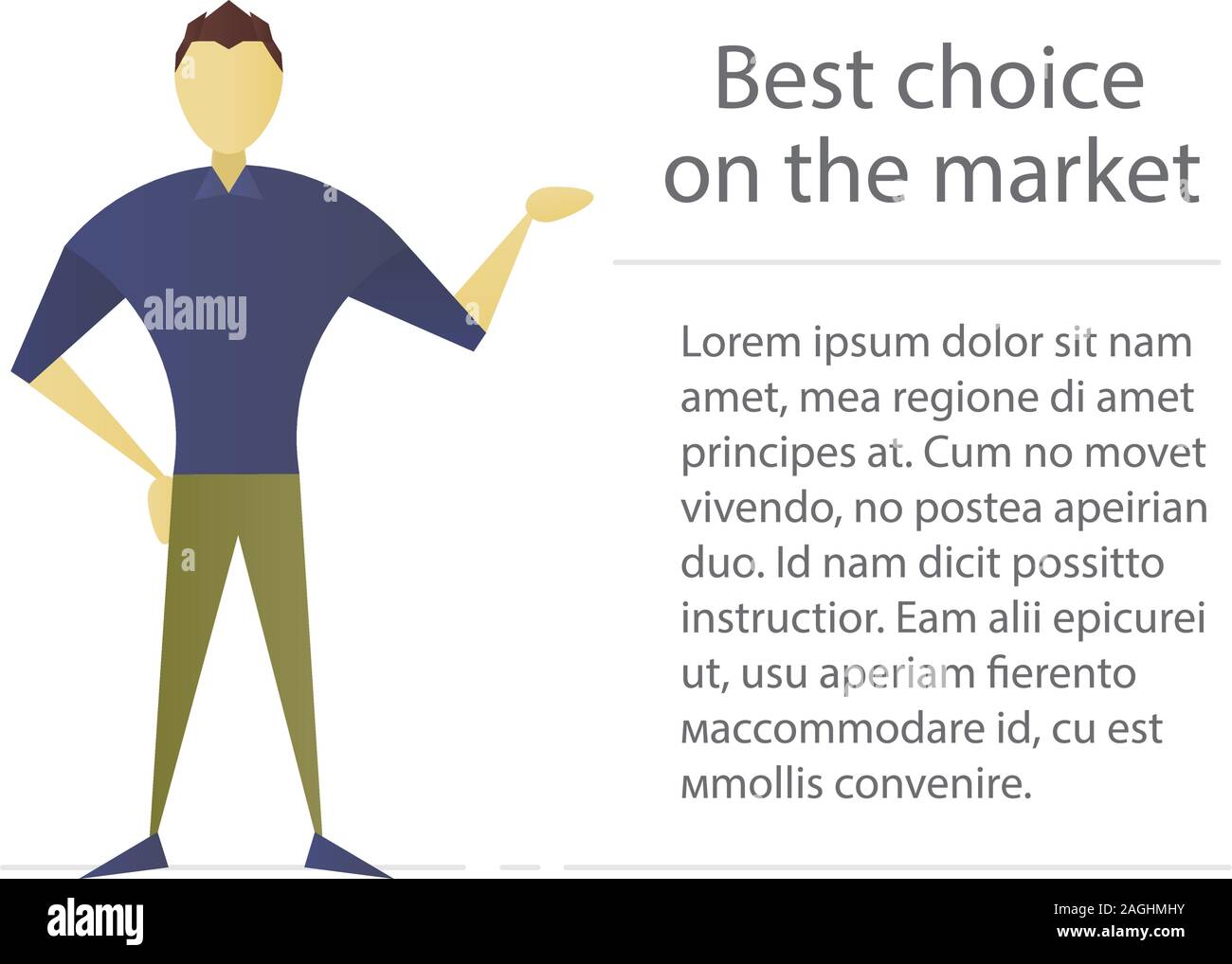 Confident person flat character design. Freelancer, designer ...