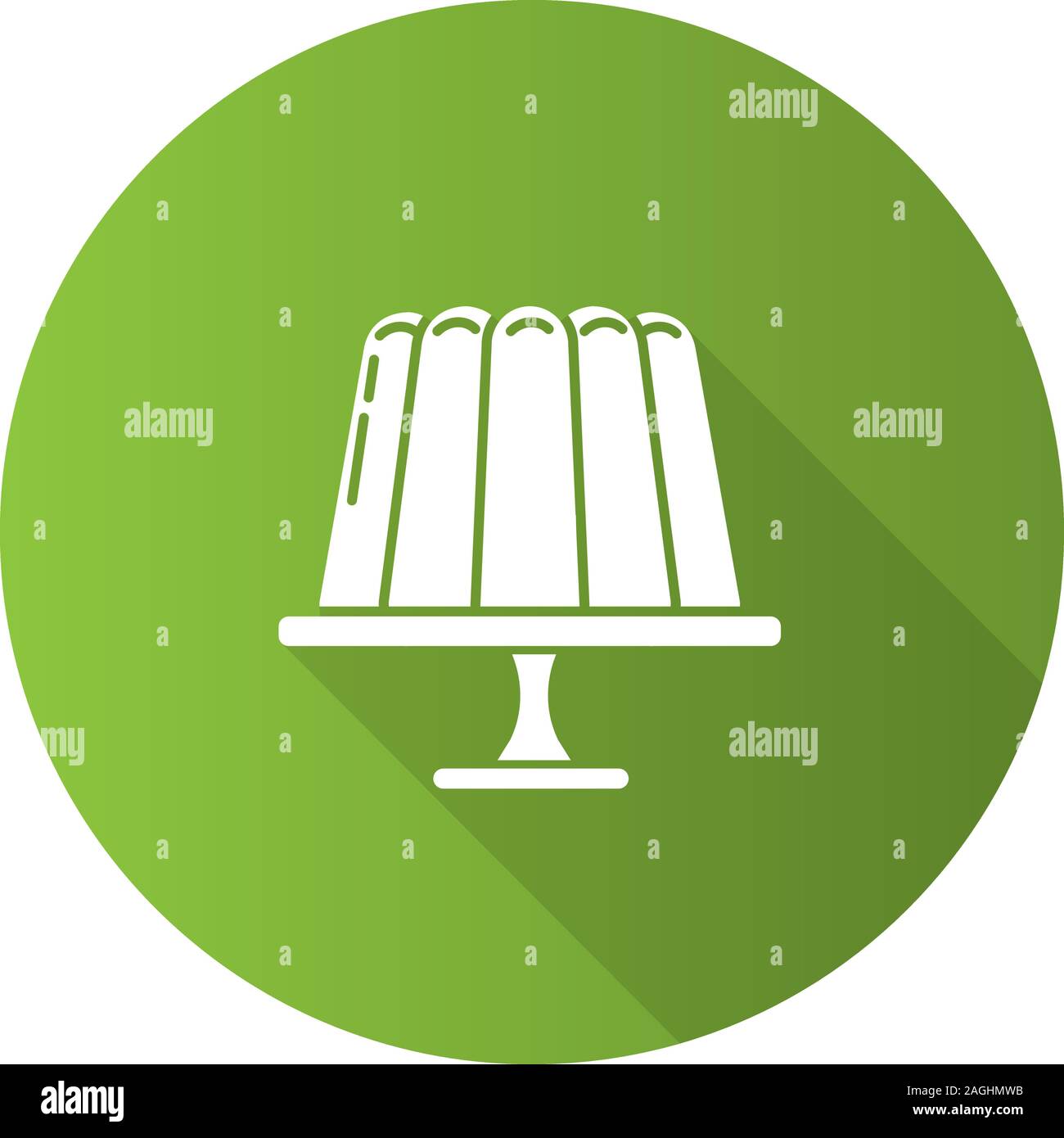 Jelly pudding flat design long shadow glyph icon. Gelatin dessert ...