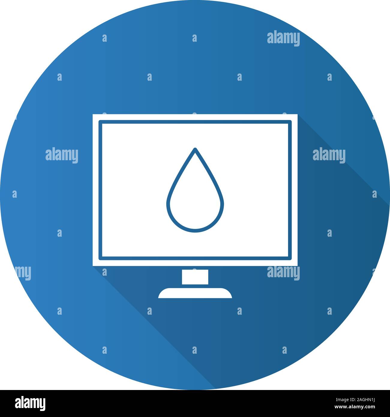 Computer display calibration flat design long shadow glyph icon ...