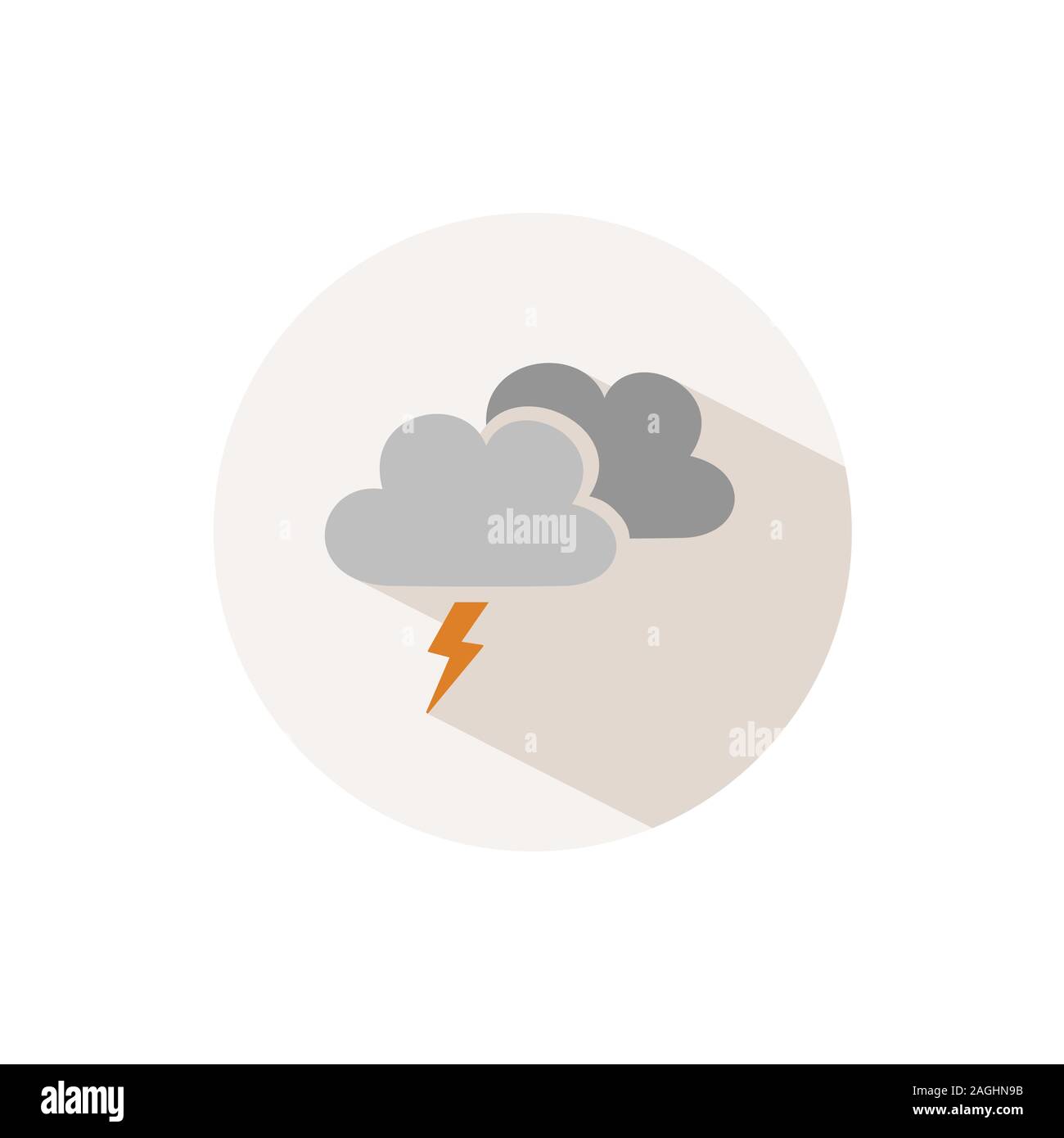 Storm. Icon with shadow on a beige circle. Fall flat vector ...