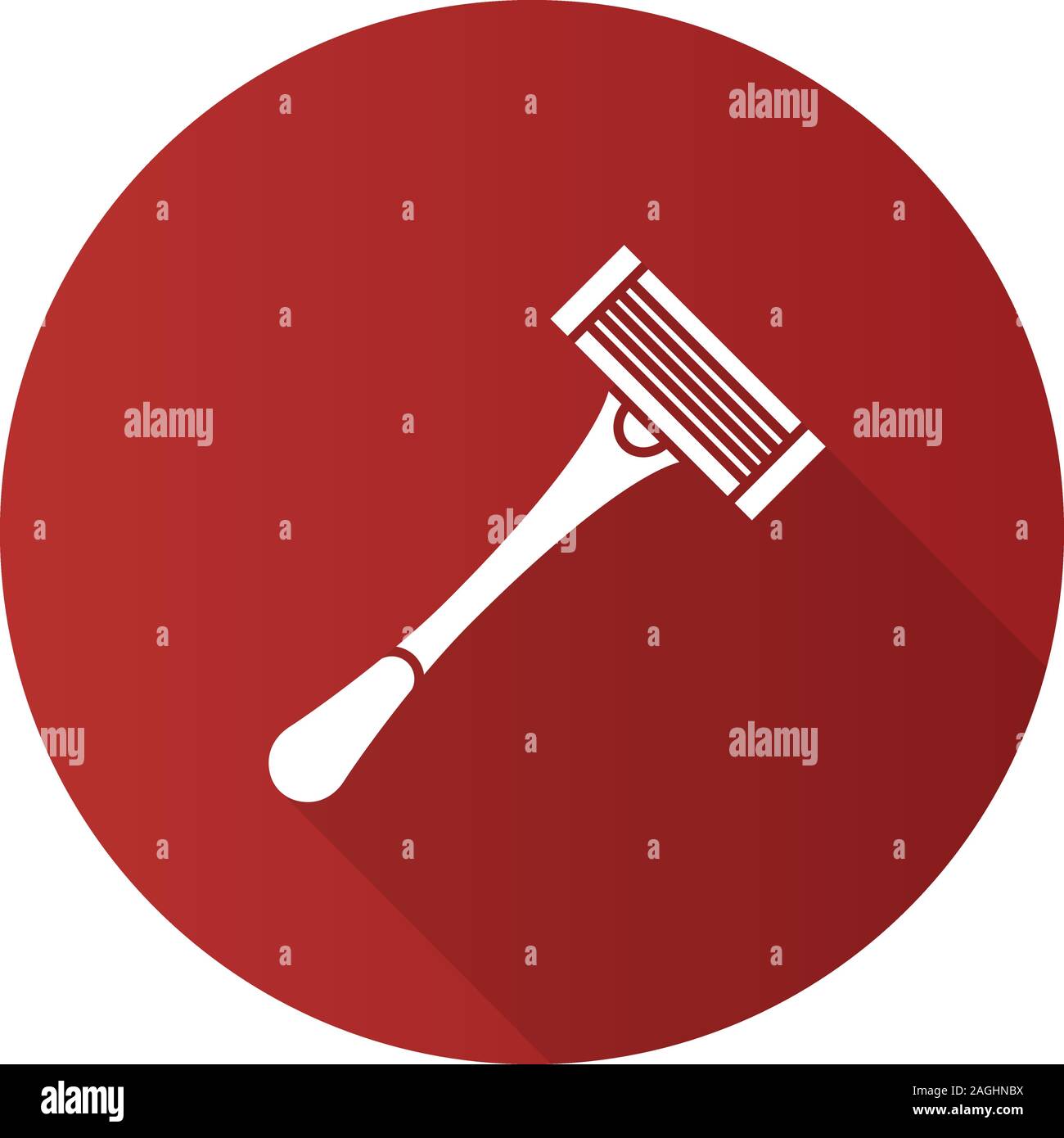 Razor flat design long shadow glyph icon. Shaving tool. Vector ...