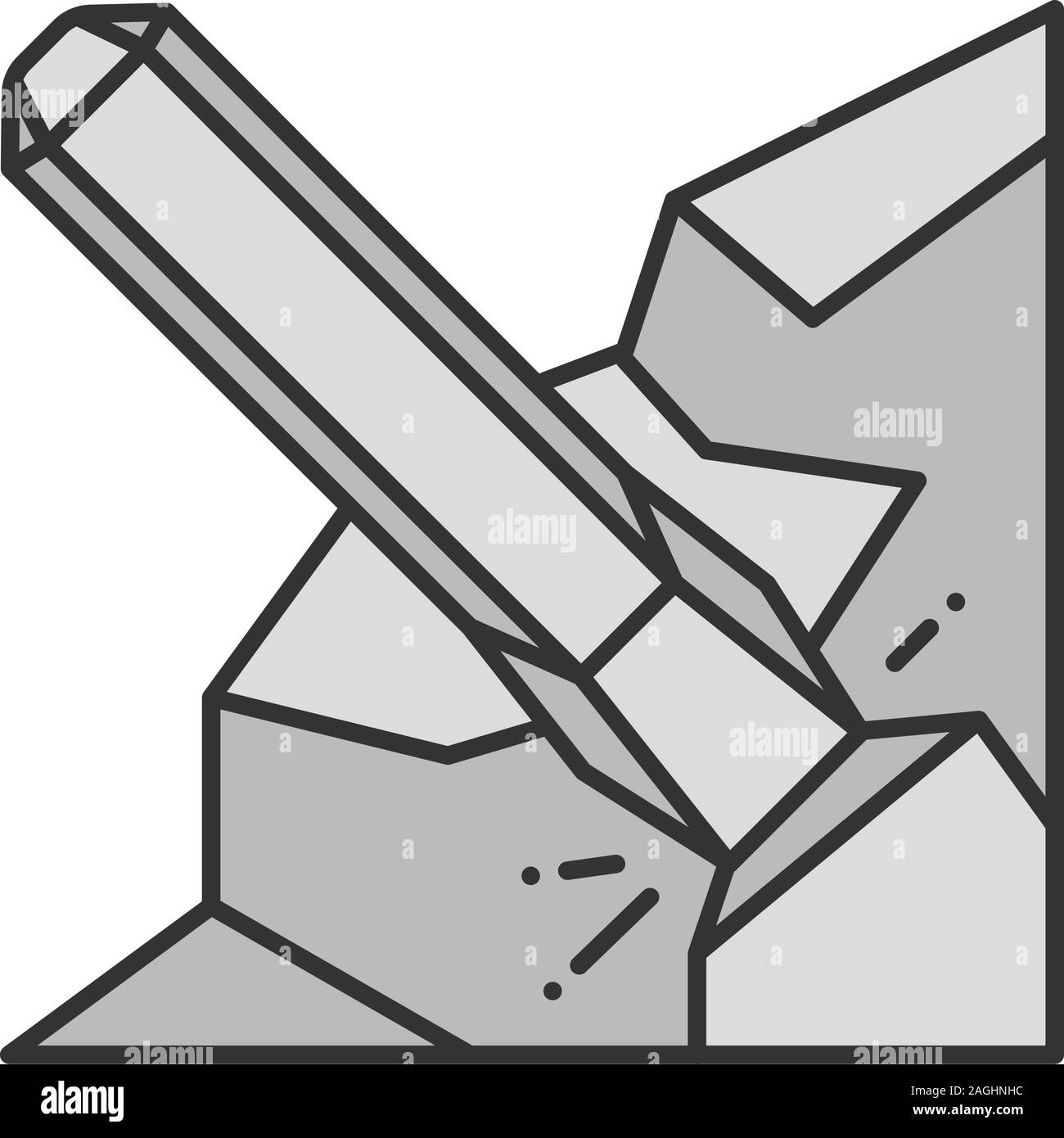 Iron chisel color icon. Rock breaking chisel. Isolated vector ...