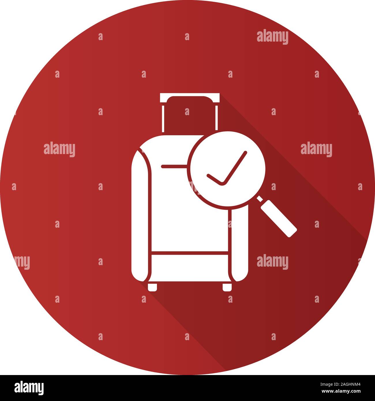 Baggage allowance flat design long shadow glyph icon. Successful ...