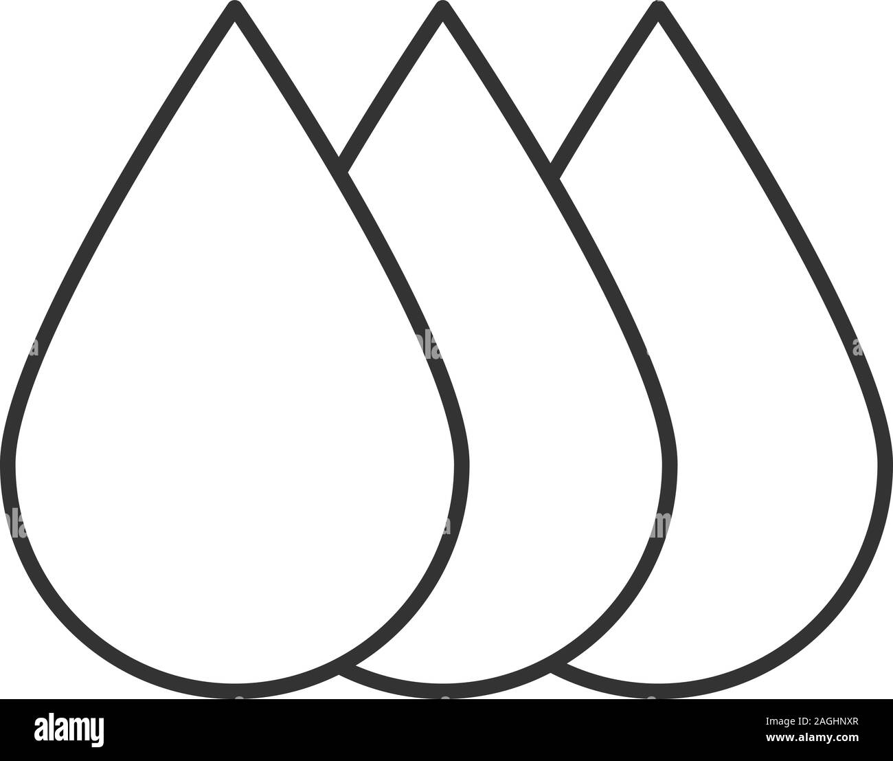Printer ink linear icon. Thin line illustration. Liquid drops. Contour ...