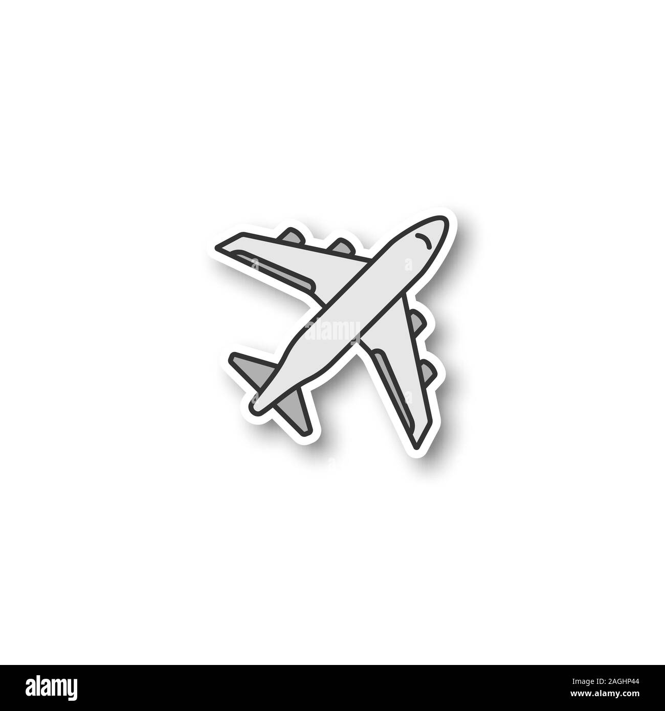 Airplane Patch Airliner Plane Color Sticker Vector Isolated