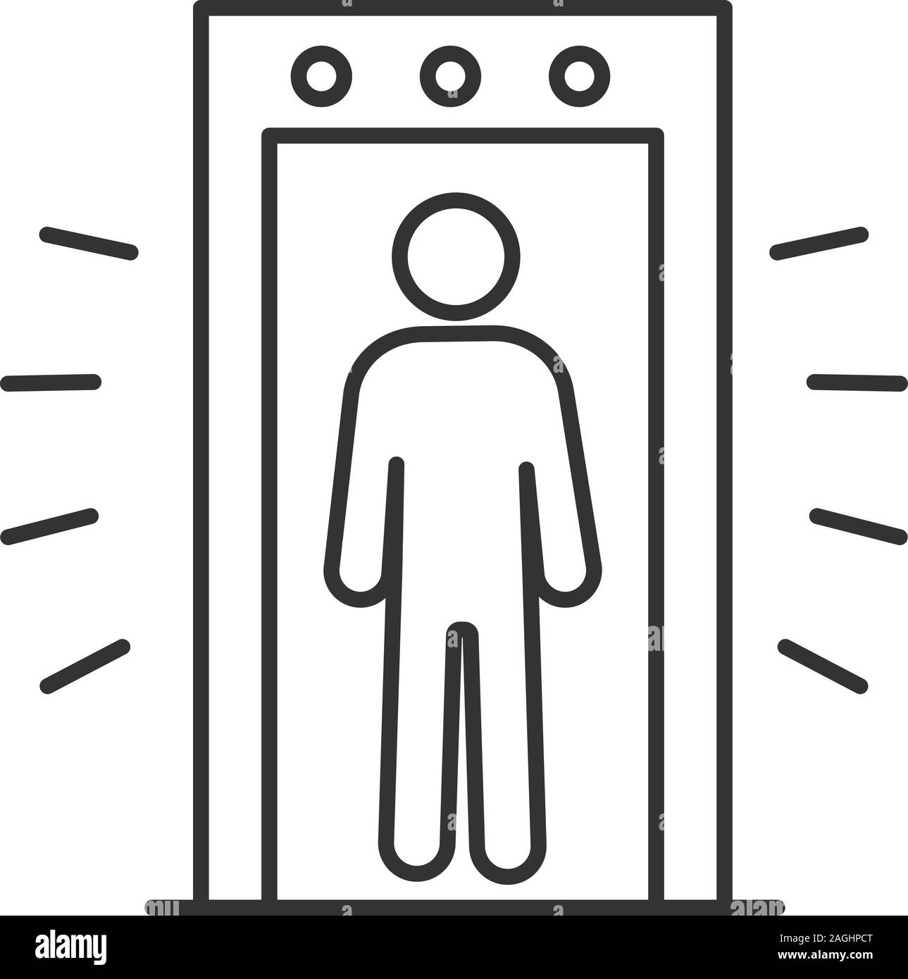 Signaling portal metal detector linear icon. Thin line illustration ...