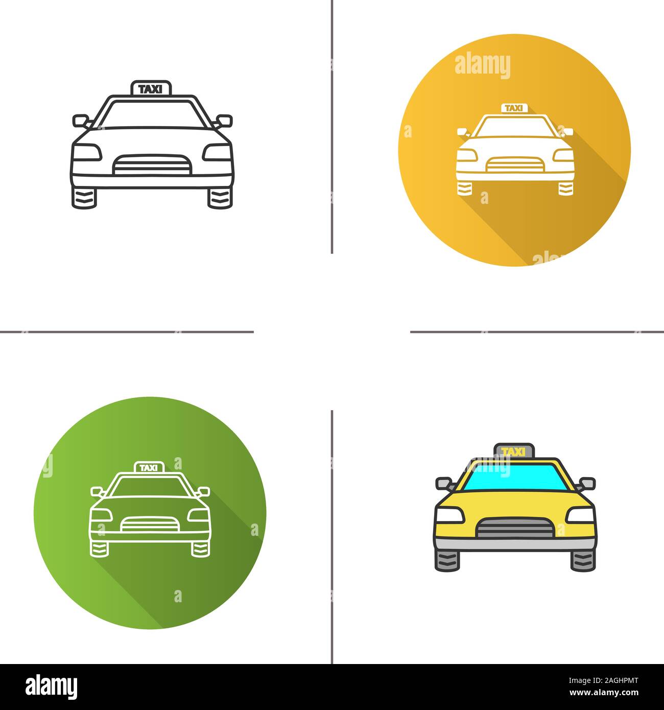 Taxi icon. Flat design, linear and color styles. Car. Automobile ...