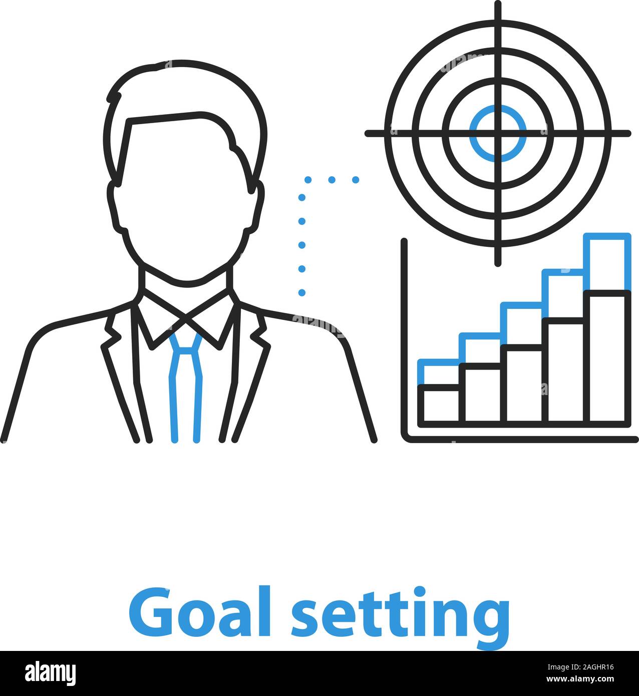 Business concept icon. Goal setting idea thin line illustration. Vector ...