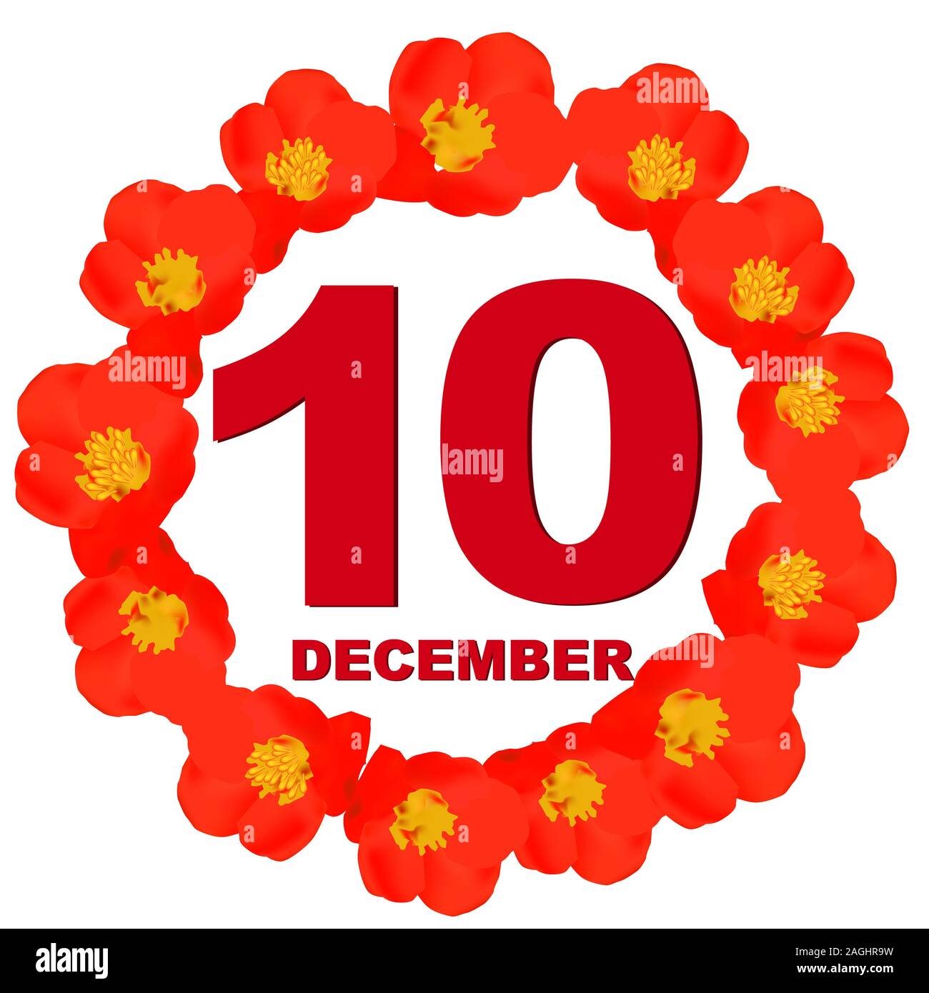 December 10 icon. For planning important day. Banner for holidays and ...