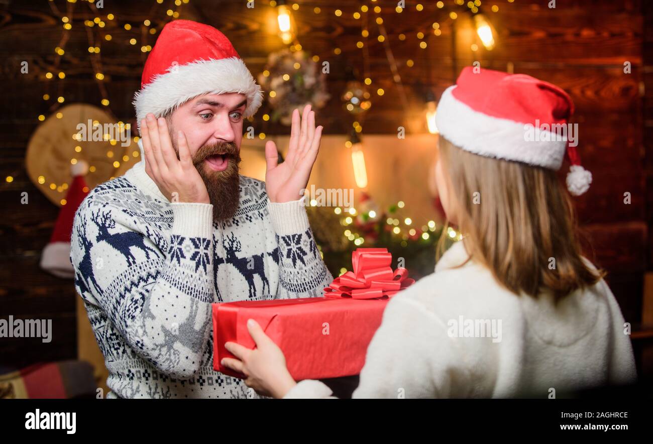 Generous Santa claus. Winter romance. Romantic feelings. Christmas time ...