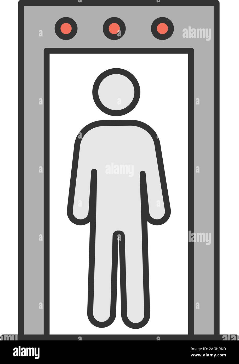 Metal detector portal color icon. Airport security scanner with person ...