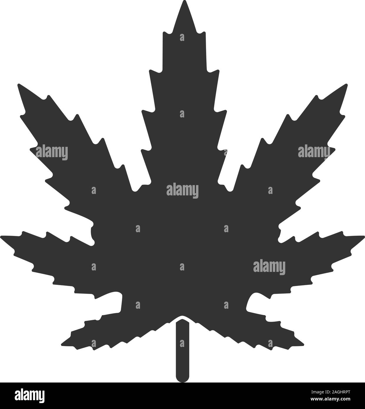 Marijuana leaf glyph icon. Cannabis, ganja. Silhouette symbol. Negative ...