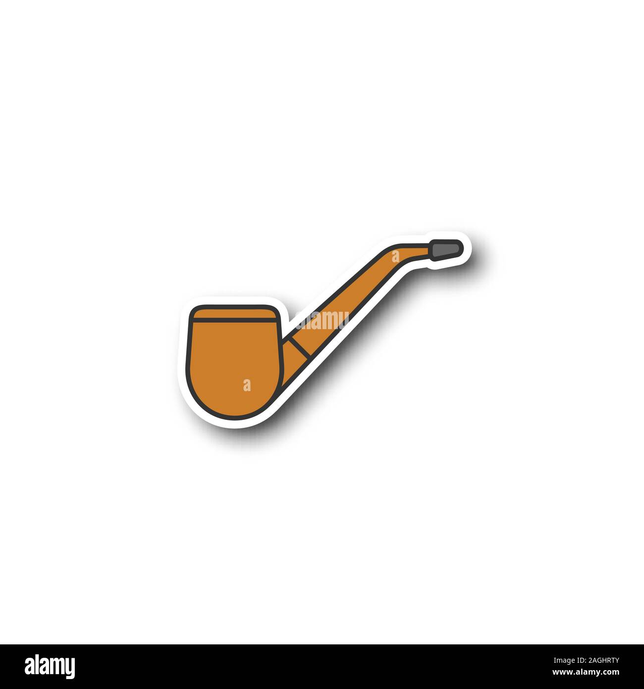 Tobacco pipe patch. Color sticker. Vector isolated illustration Stock ...