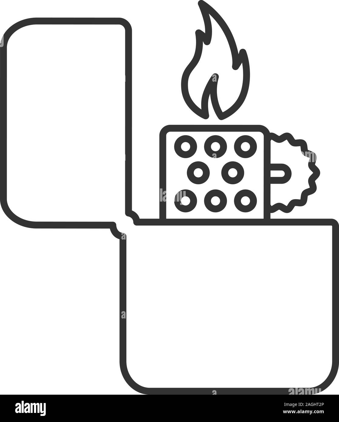 Flip lighter linear icon. Thin line illustration. Cigarette lighter ...