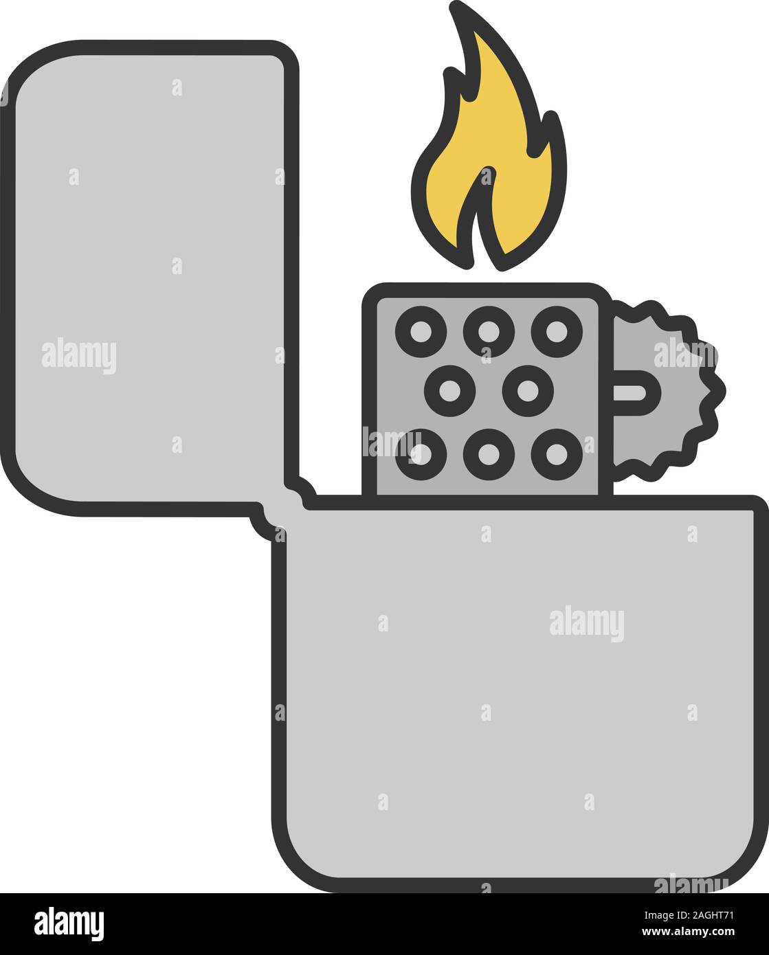 Flip lighter color icon. Cigarette lighter. Isolated vector ...