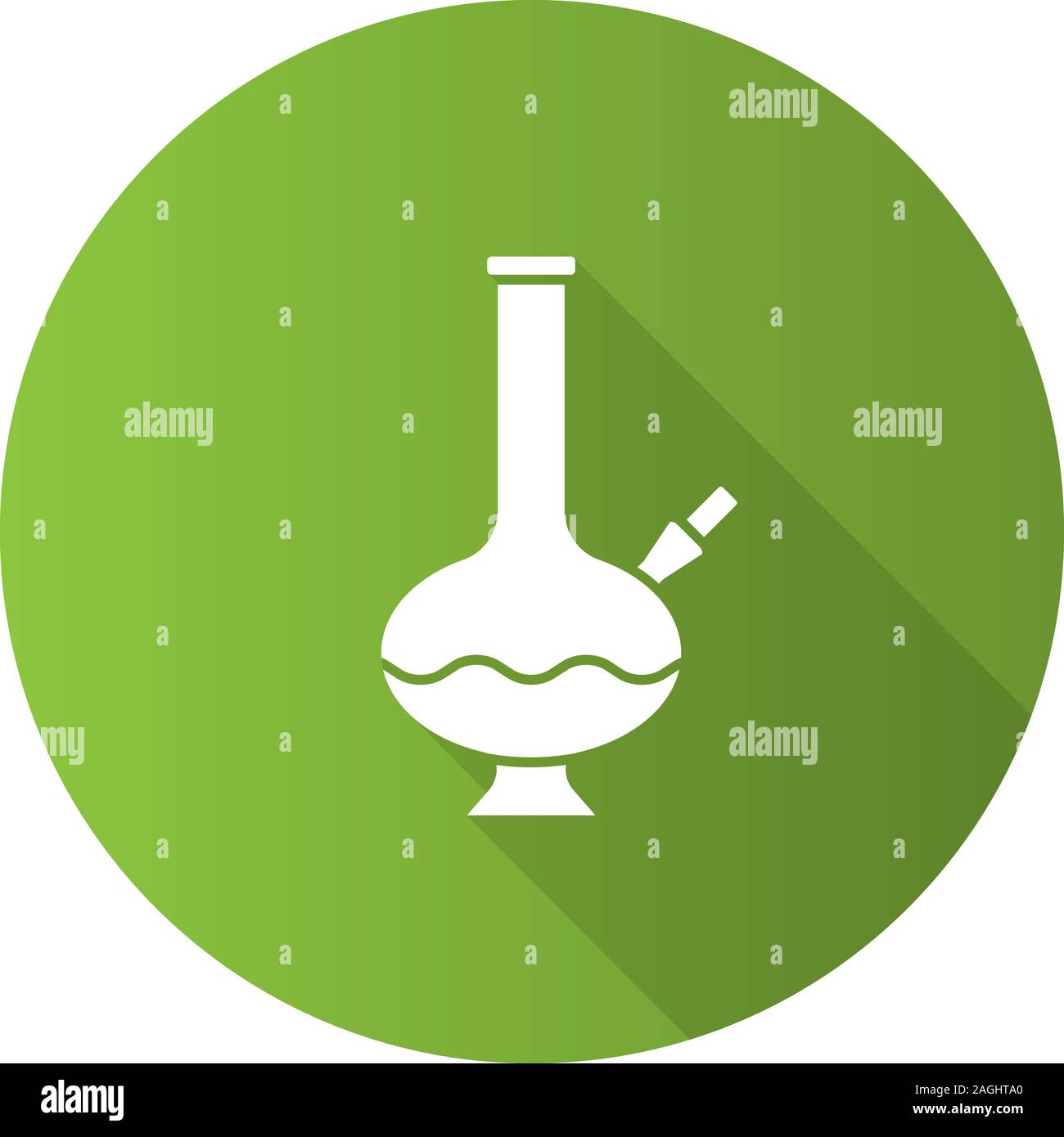 Bong flat design long shadow glyph icon. Marijuana water pipe. Vector ...