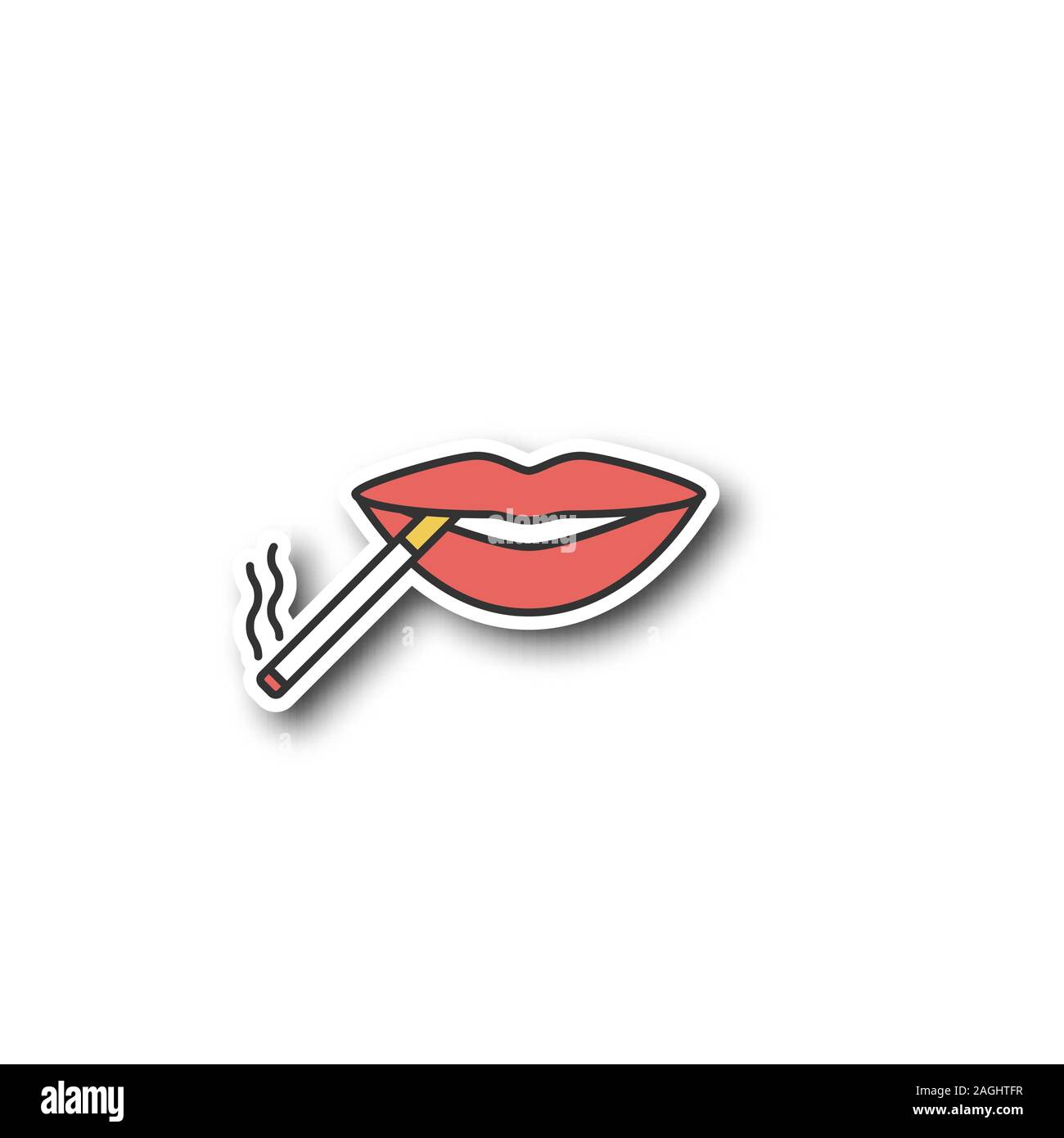 Cigarette In Lips Drawing