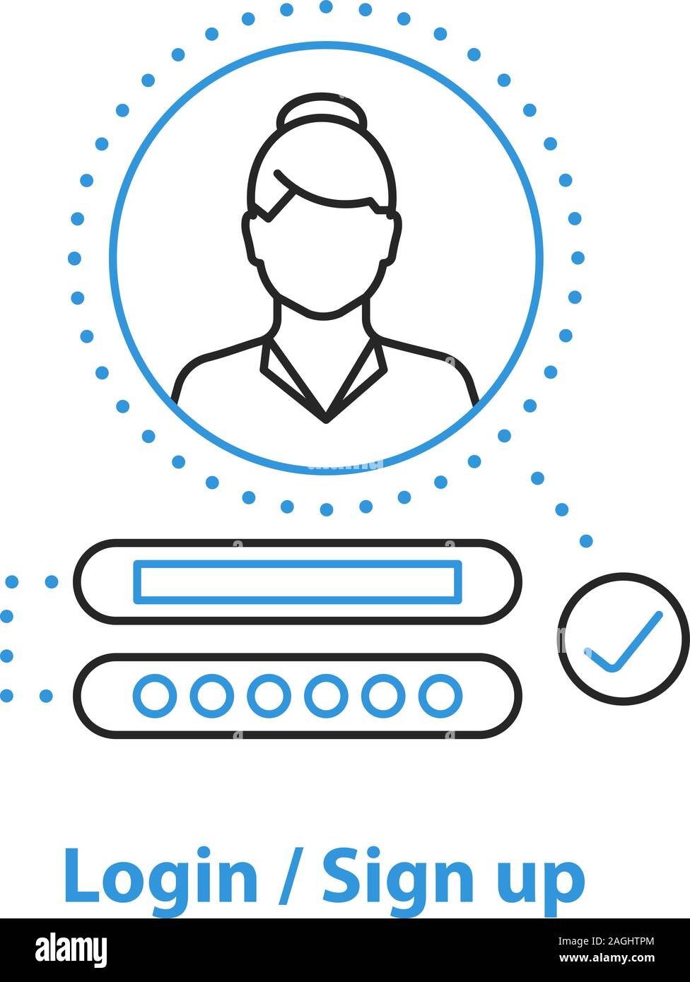 User's account concept icon. Login idea thin line illustration ...