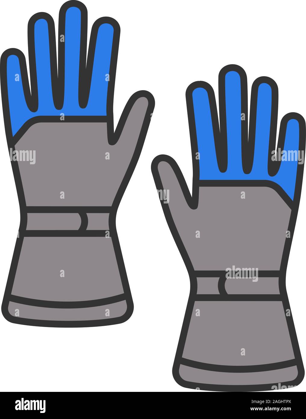 Winter ski gloves color icon. Snowproof gloves. Isolated vector ... Winter ski gloves color icon. Snowproof gloves. Isolated vector ...
