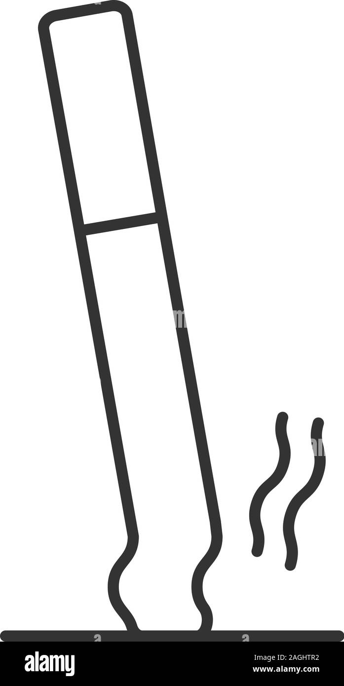 Stubbed out cigarette linear icon. Thin line illustration. Stop smoking ...