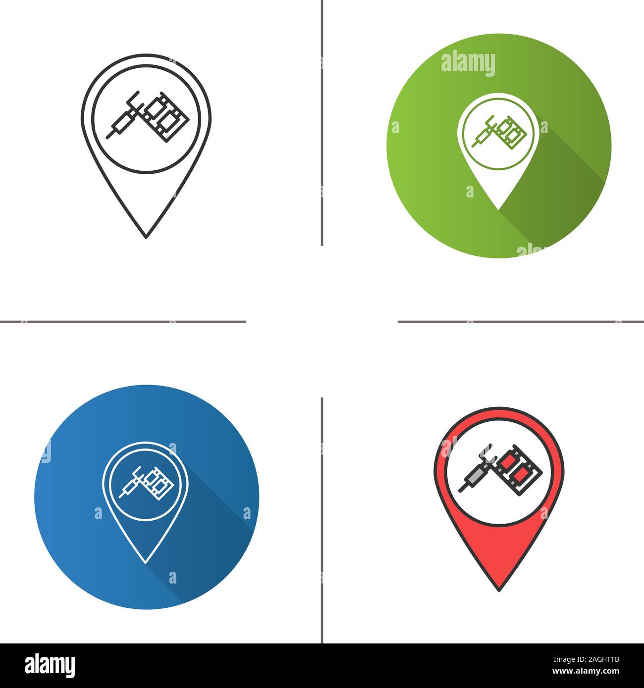 Map marker styles hi-res stock photography and images - Alamy