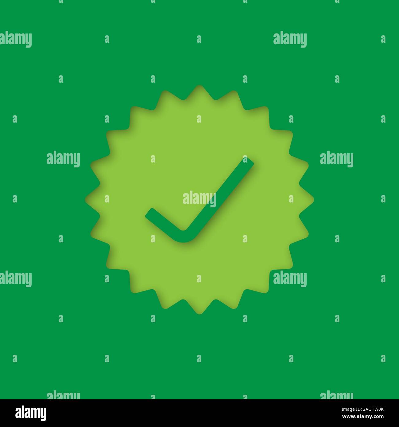 Check mark paper cut out icon. Tick mark. Vector silhouette isolated ...