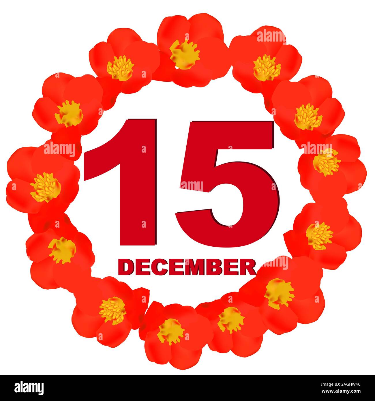 December 15 icon. For planning important day. Banner for holidays and ...