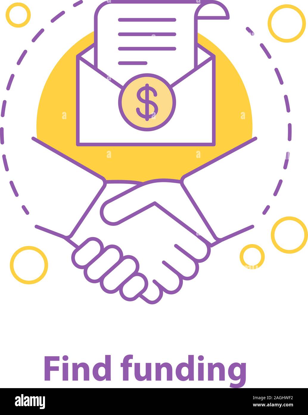 Business partnership concept icon. Find funding idea thin line ...