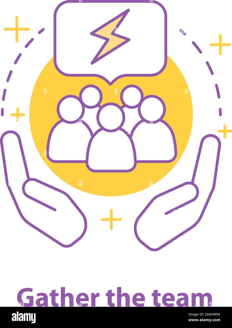 Team gathering concept icon. Teamwork idea thin line illustration ...