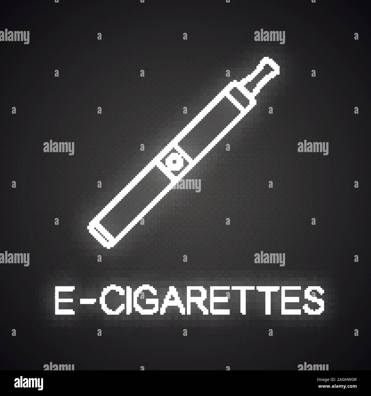 E-cigarette neon light icon. Vape pen. Electronic cigarette. Glowing ...