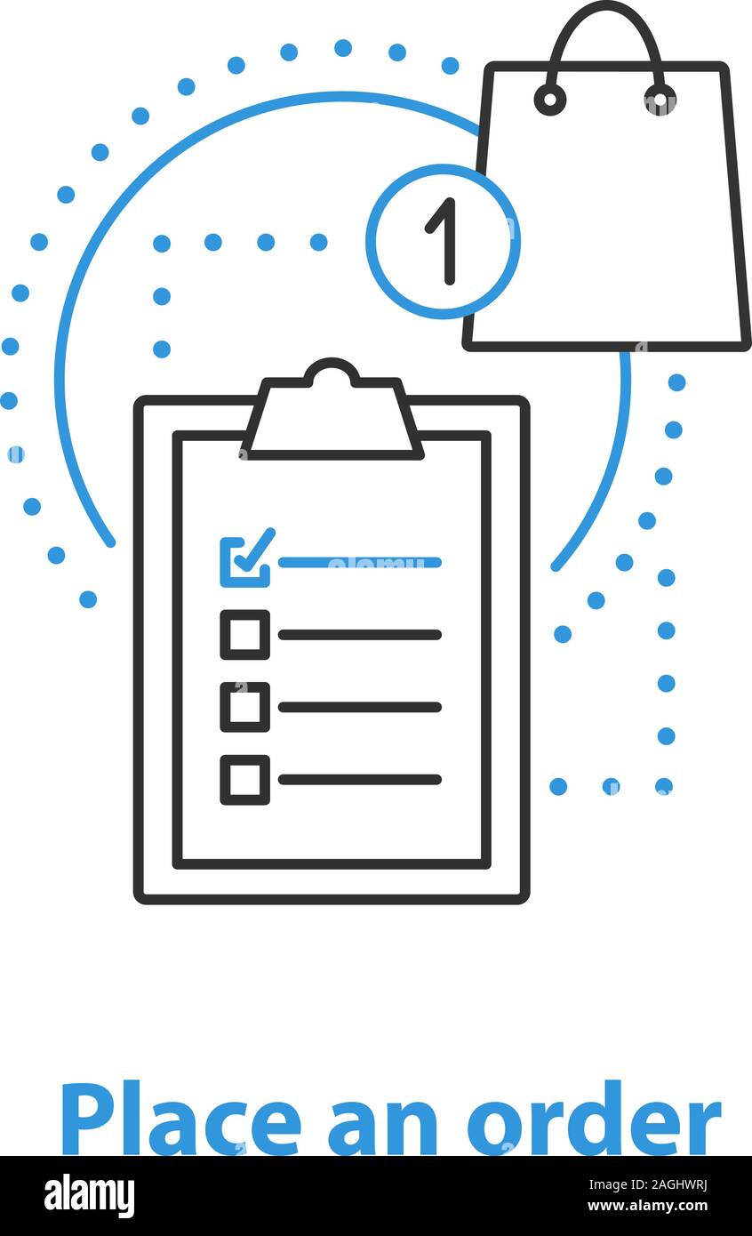 Order placing concept icon. Shopping idea thin line illustration ...