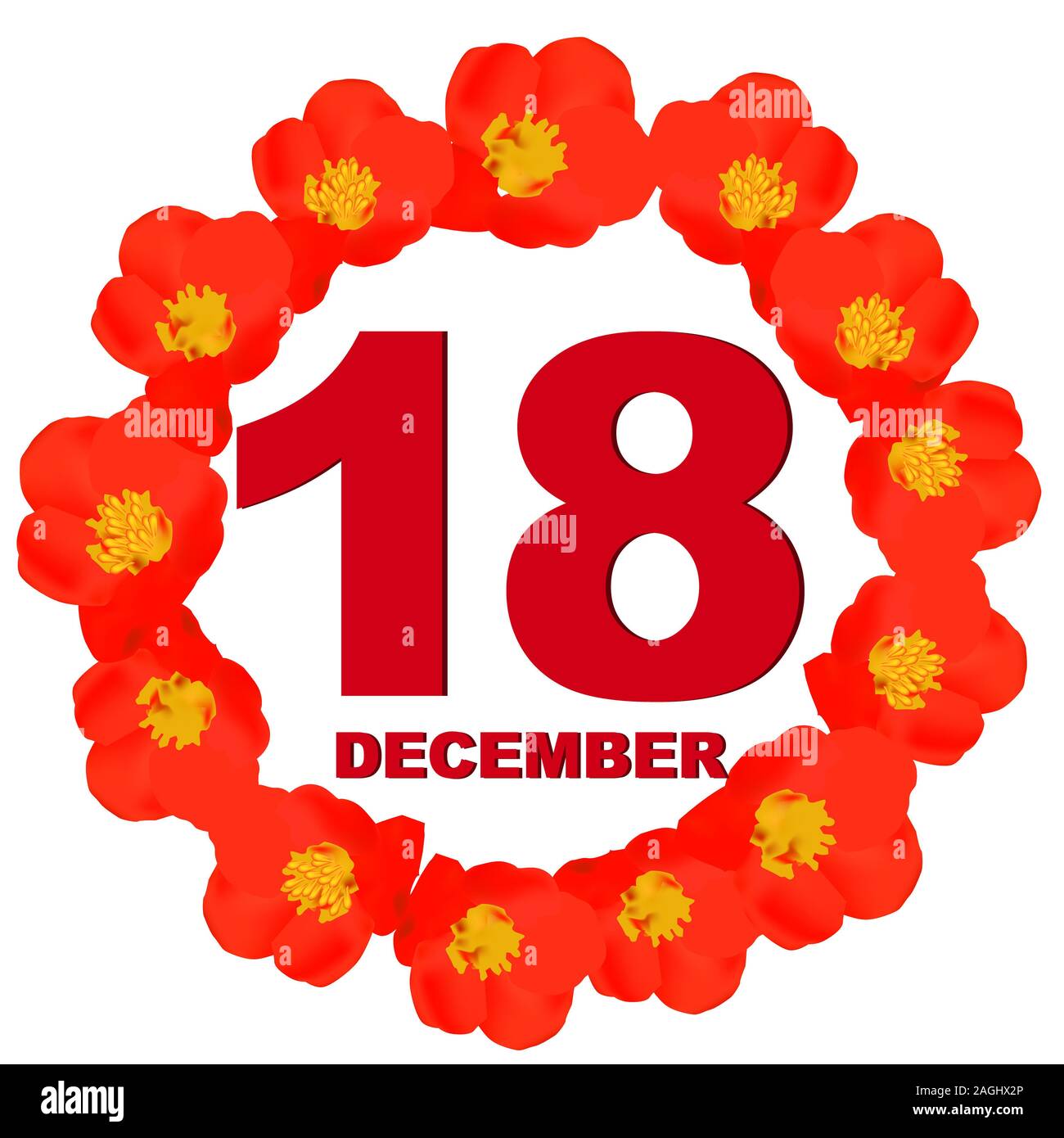 December18 icon. For planning important day. Banner for holidays and ...