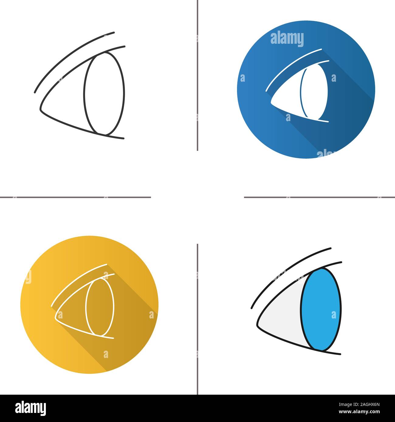 Human eye icon. Ophthalmology. Good vision. Flat design, linear and ...