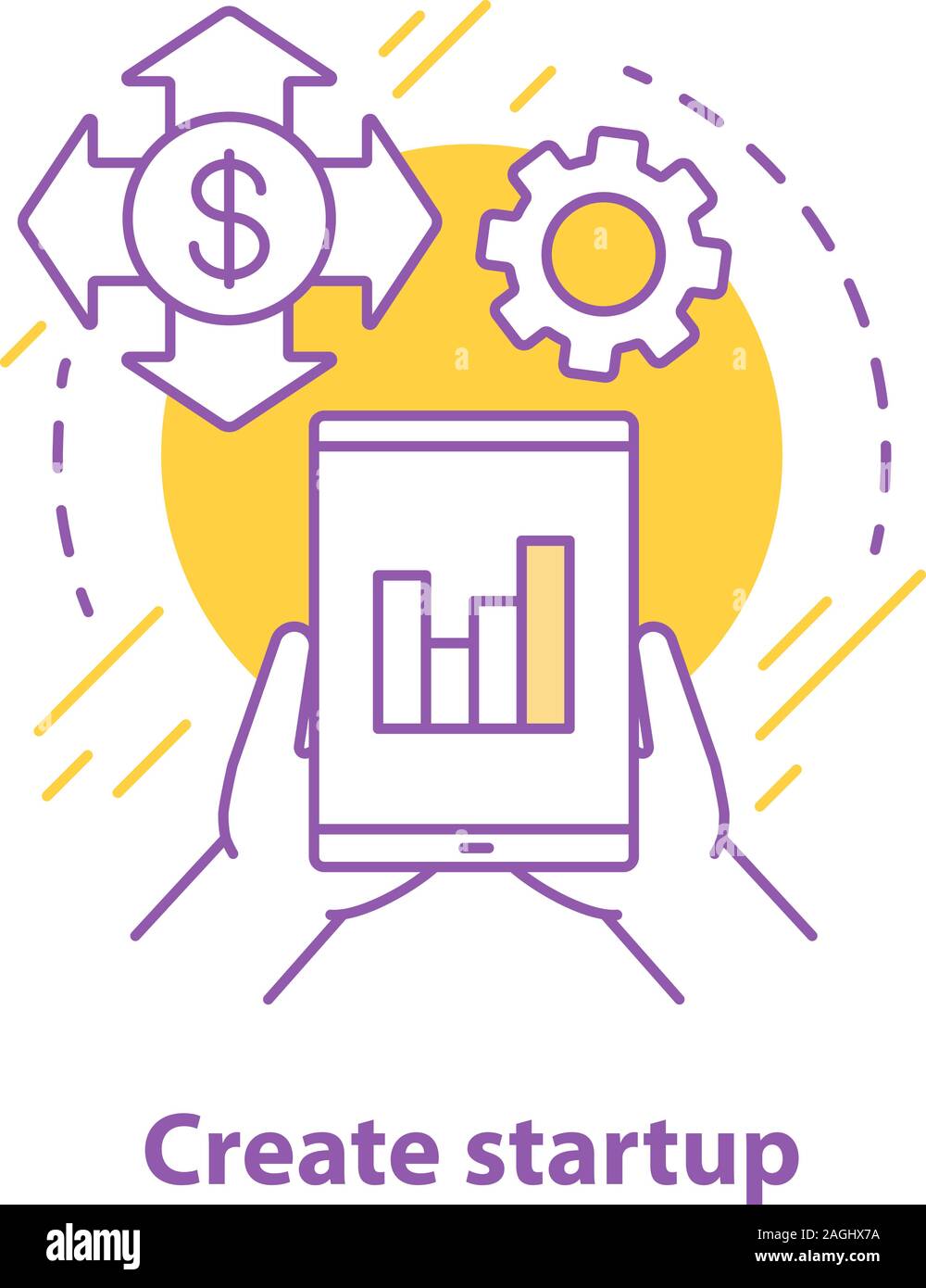 Creating startup concept icon. Business strategy idea thin line ...