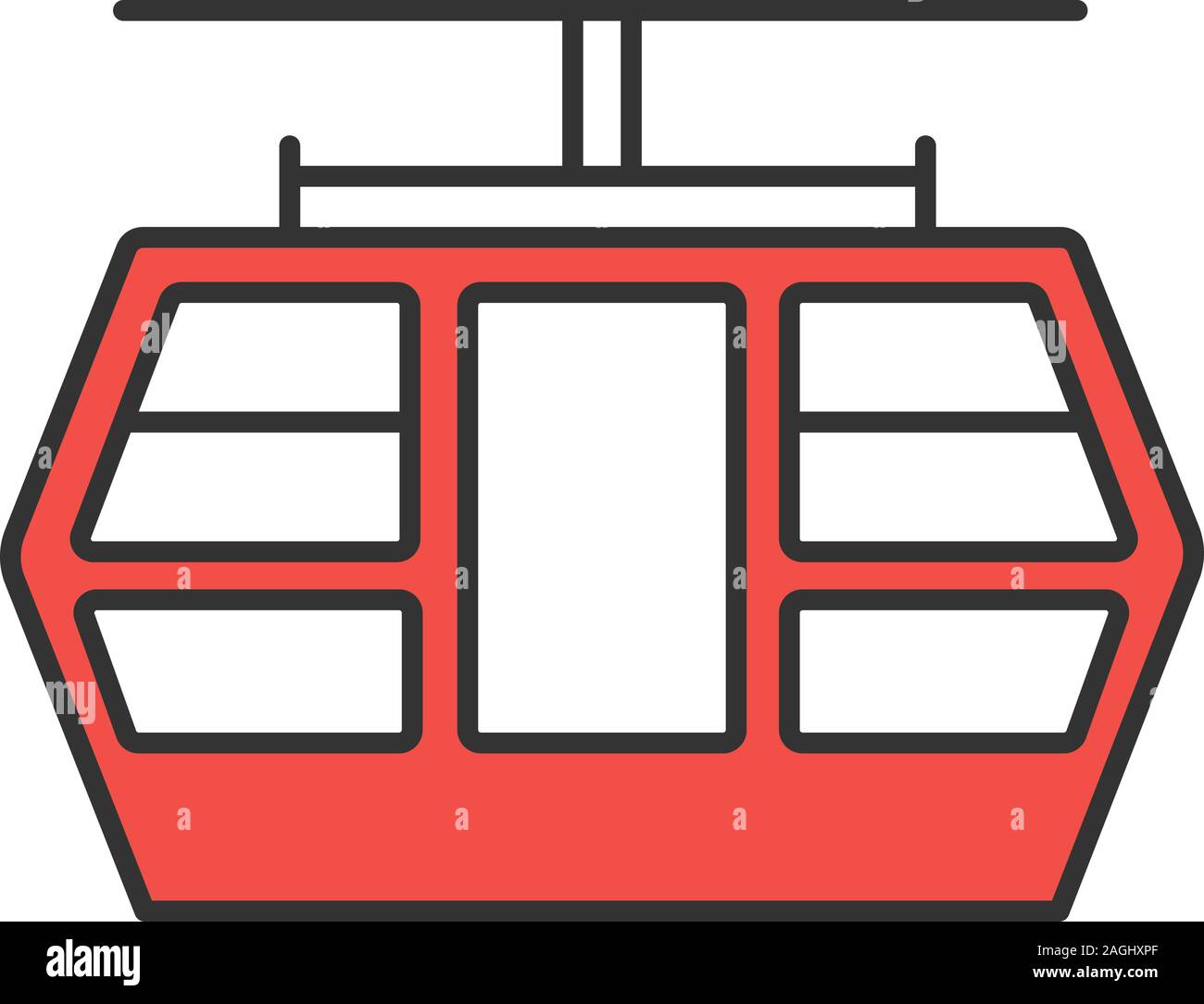 Funicular color icon. Isolated vector illustration Stock Vector Image ...