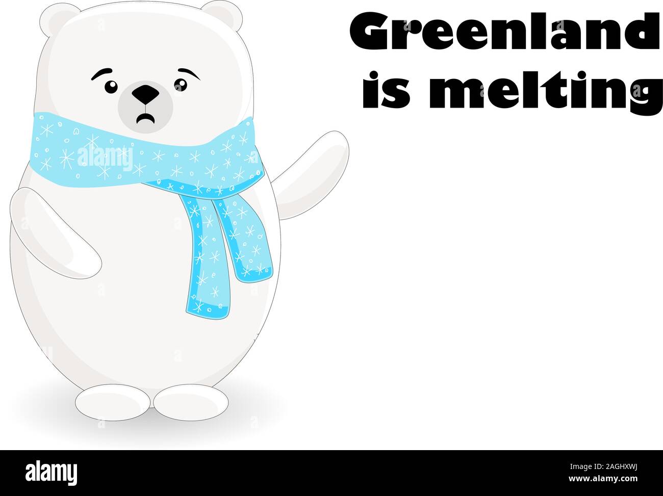 Polar bear cartoon character. Global warming. Greenland island Stock ...