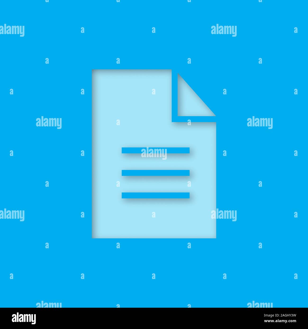 Document paper cut out icon. Digital file. Paper sheet with text ...