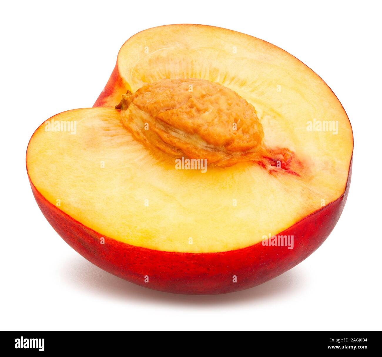 sliced nectarine path isolated on white Stock Photo - Alamy