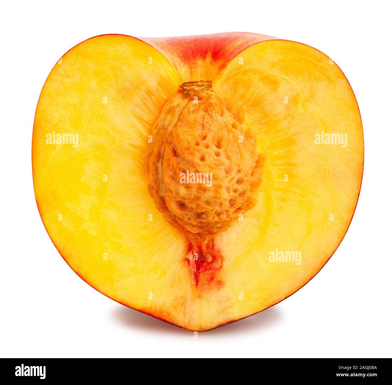 sliced nectarine path isolated on white Stock Photo - Alamy