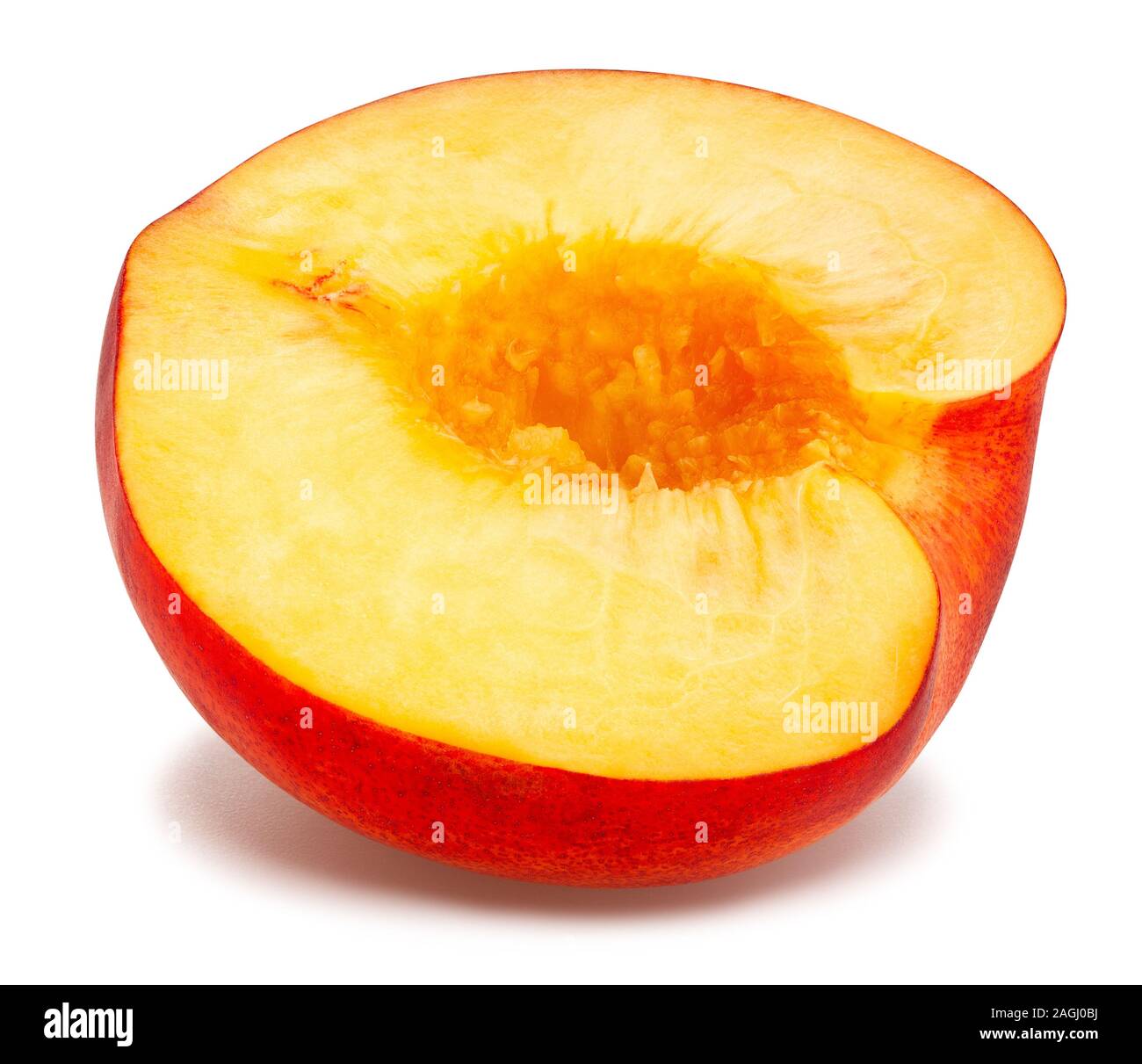 One half fresh nectarine Cut Out Stock Images & Pictures - Alamy