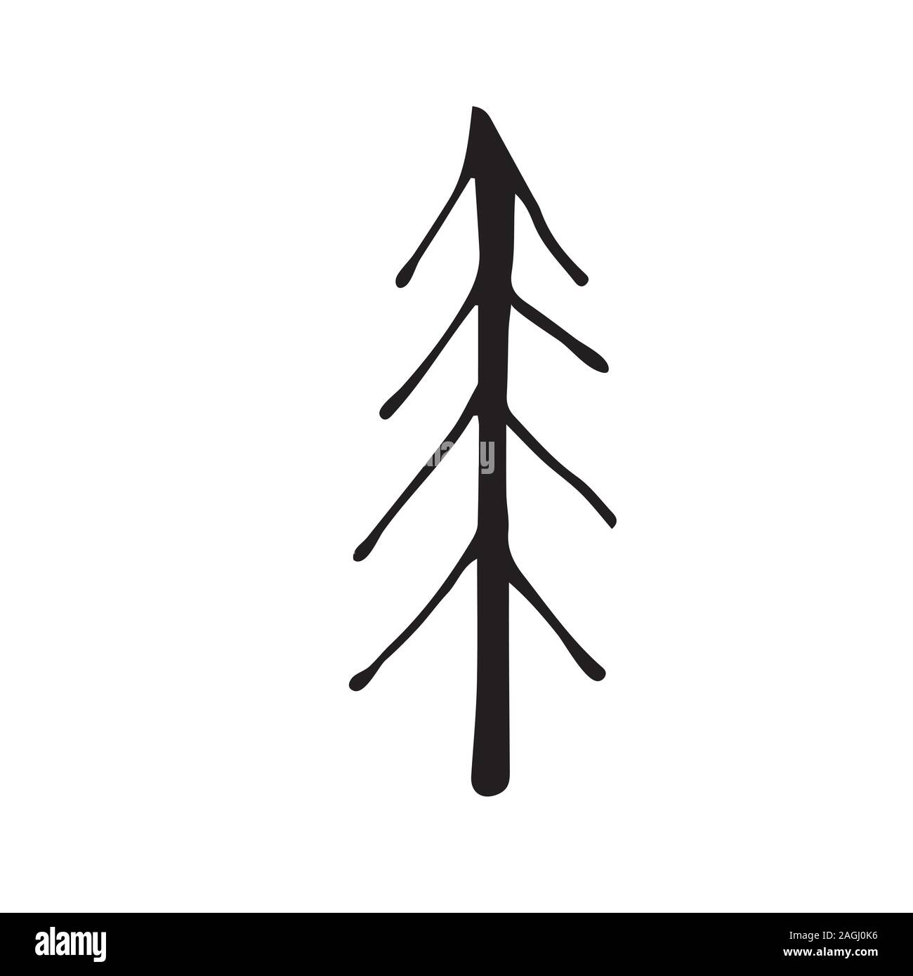 Hand drawn coniferous tree vector Stock Vector Image & Art - Alamy