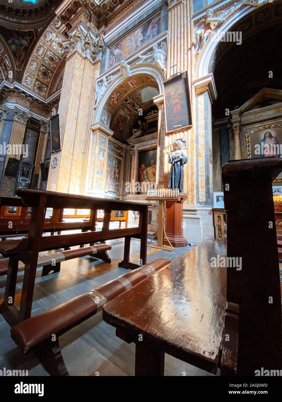City of Rome, statue of maria with the cross of jesus in her hand Stock ...