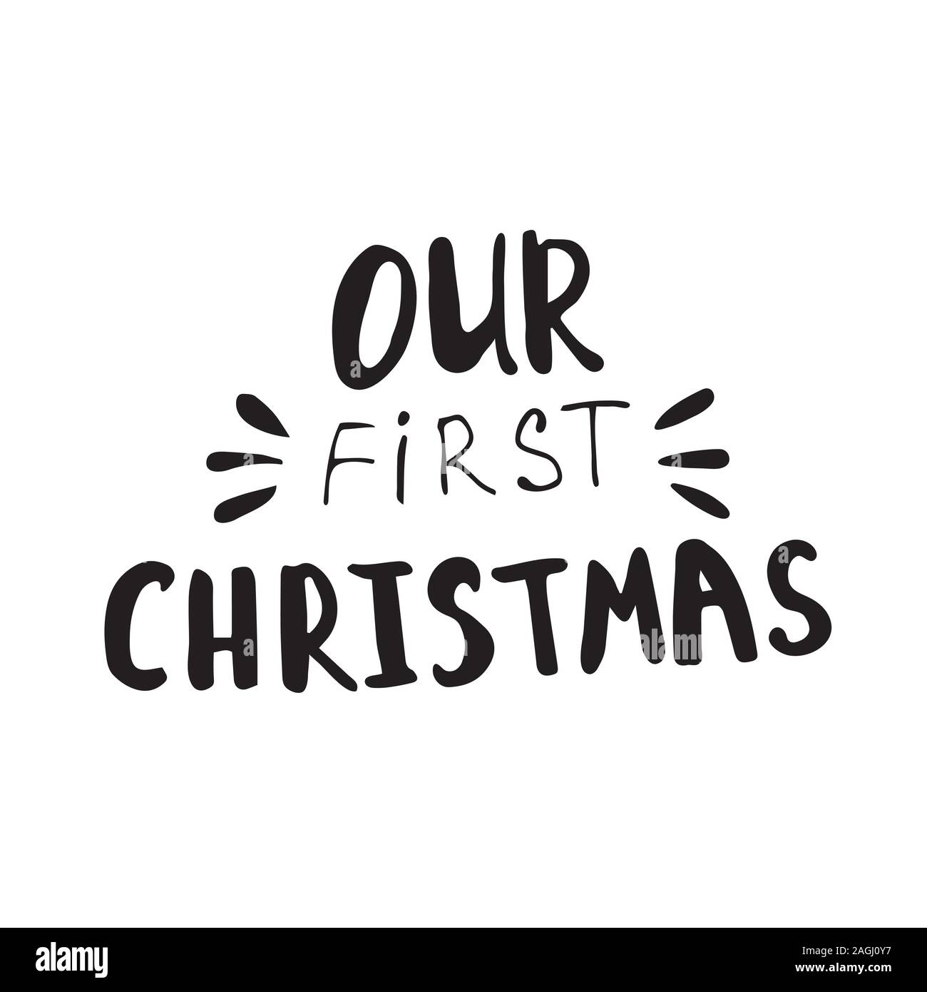 Our first Christmas hand lettering signature Stock Vector Image & Art ...