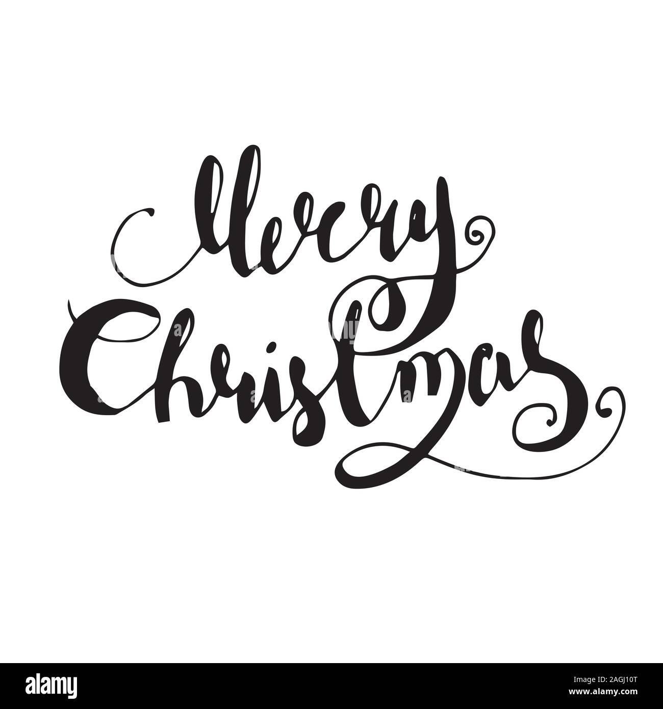Merry Christmas Hand Lettering Signature High Resolution Stock ...