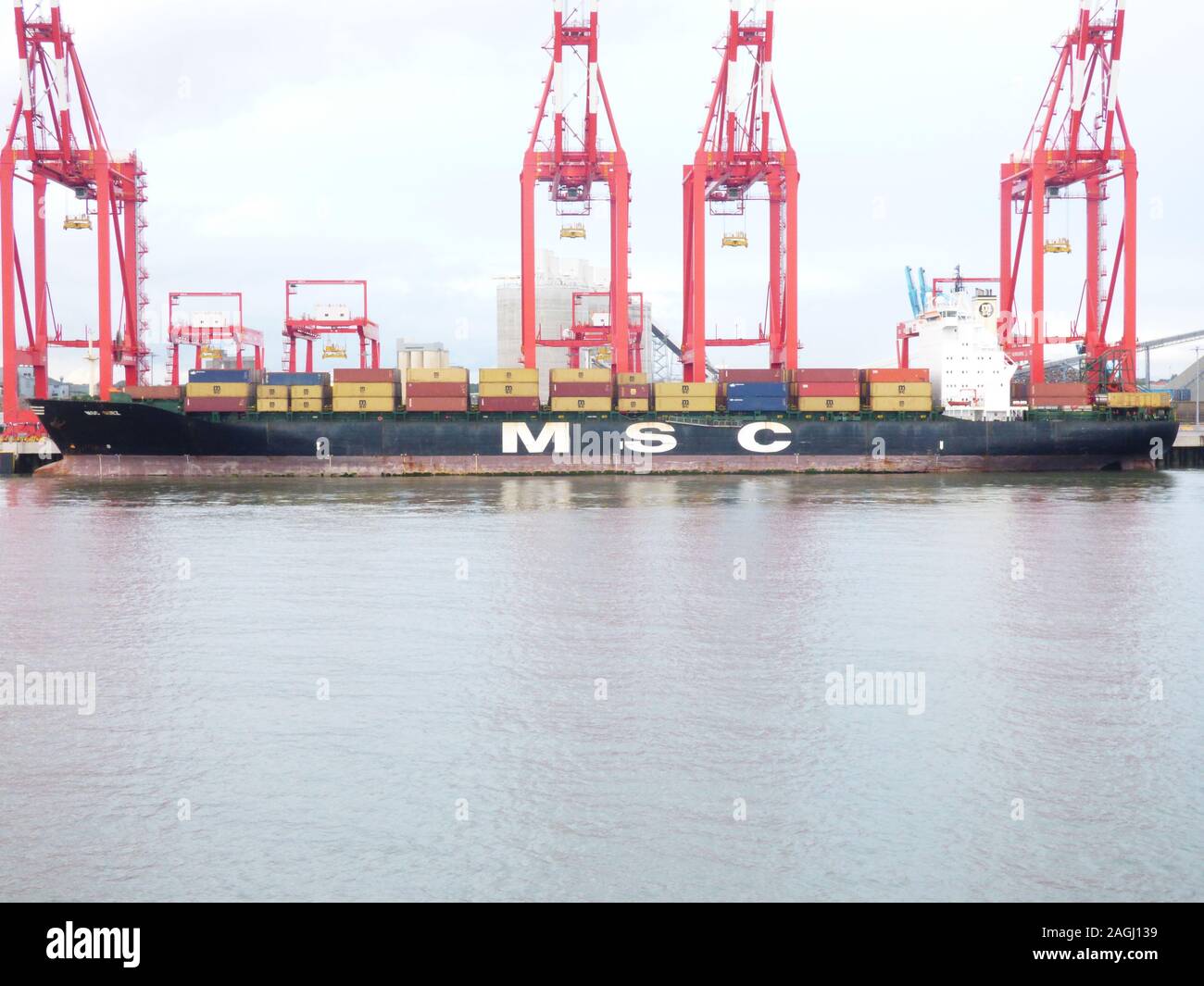 MSC Suez, Liverpool Docks, River Mersey, UK Stock Photo - Alamy